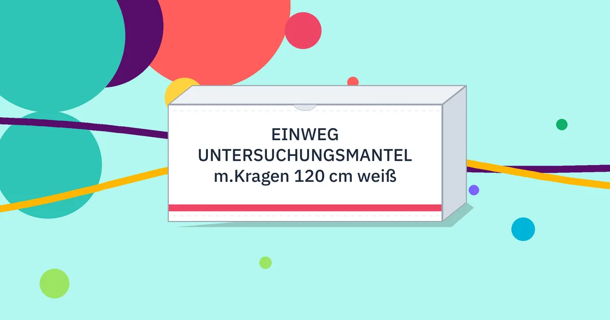 Symbolbild: Packung mit der Aufschrift EINWEG UNTERSUCHUNGSMANTEL m.Kragen 120 cm weiß (PZN 10540157) – Verfügbarkeit und Bezug in Apotheken in Frankfurt am Main