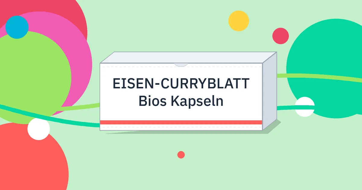 Symbolbild: Packung mit der Aufschrift EISEN-CURRYBLATT Bios Kapseln (PZN 11146824) – Verfügbarkeit und Bezug in Apotheken in Frankfurt am Main
