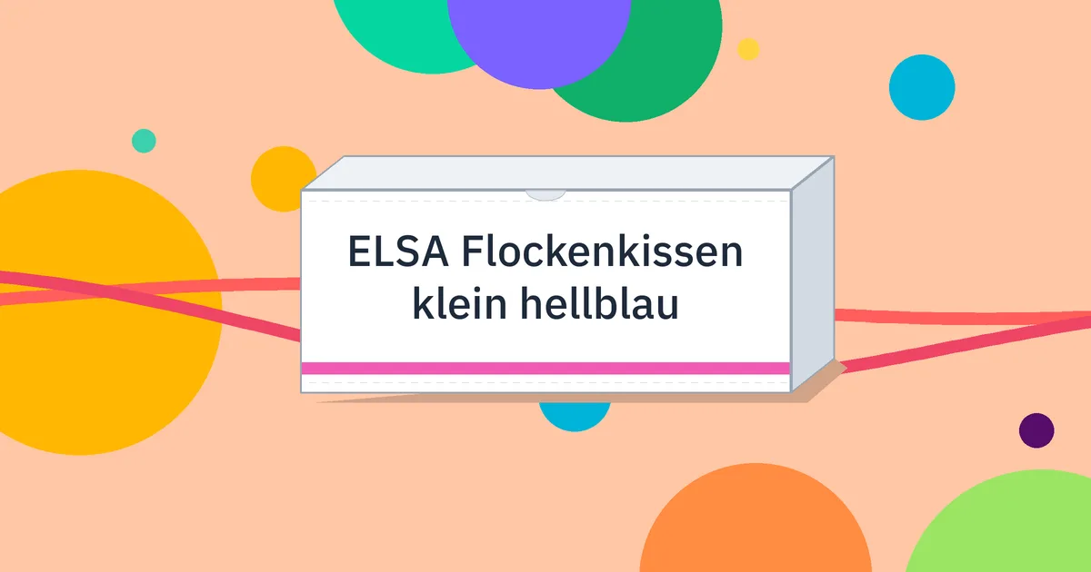 Symbolbild: Packung mit der Aufschrift ELSA Flockenkissen klein hellblau (PZN 02326935) – Verfügbarkeit und Bezug in Apotheken in Frankfurt am Main