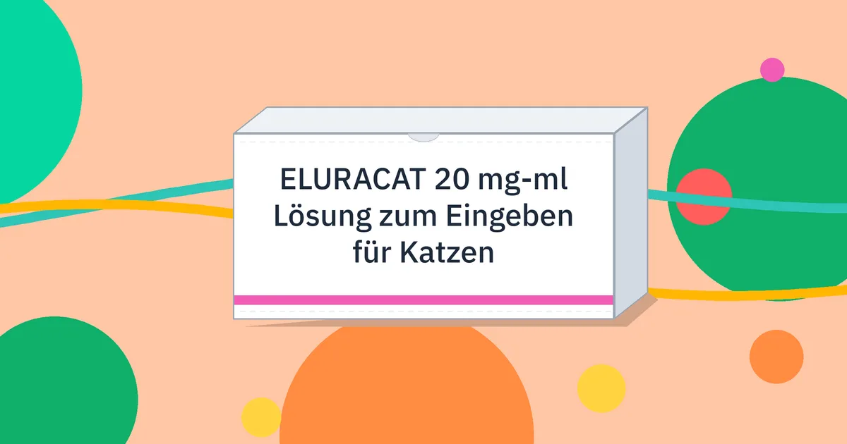 Symbolbild: Packung mit der Aufschrift ELURACAT 20 mg-ml Lösung zum Eingeben für Katzen (PZN 18833137) – Verfügbarkeit und Bezug in Apotheken in Frankfurt am Main