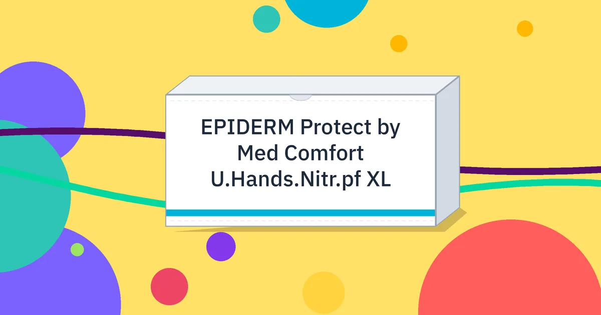 Symbolbild: Packung mit der Aufschrift EPIDERM Protect by Med Comfort U.Hands.Nitr.pf XL (PZN 15318340) – Verfügbarkeit und Bezug in Apotheken in Frankfurt am Main