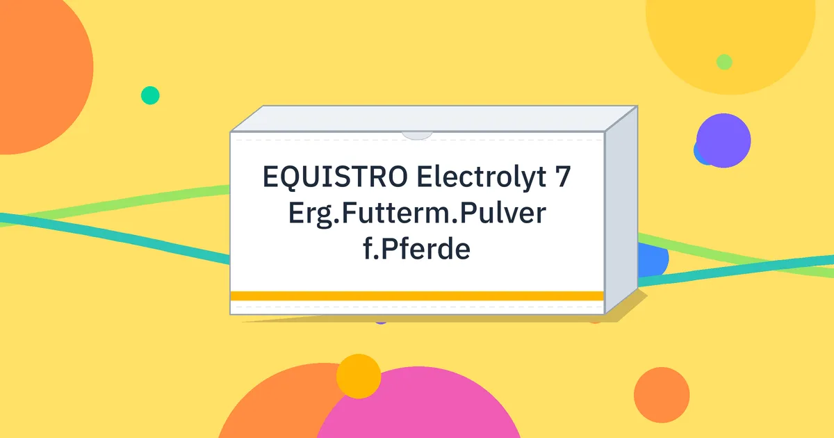 Symbolbild: Packung mit der Aufschrift EQUISTRO Electrolyt 7 Erg.Futterm.Pulver f.Pferde (PZN 19712594) – Verfügbarkeit und Bezug in Apotheken in Frankfurt am Main