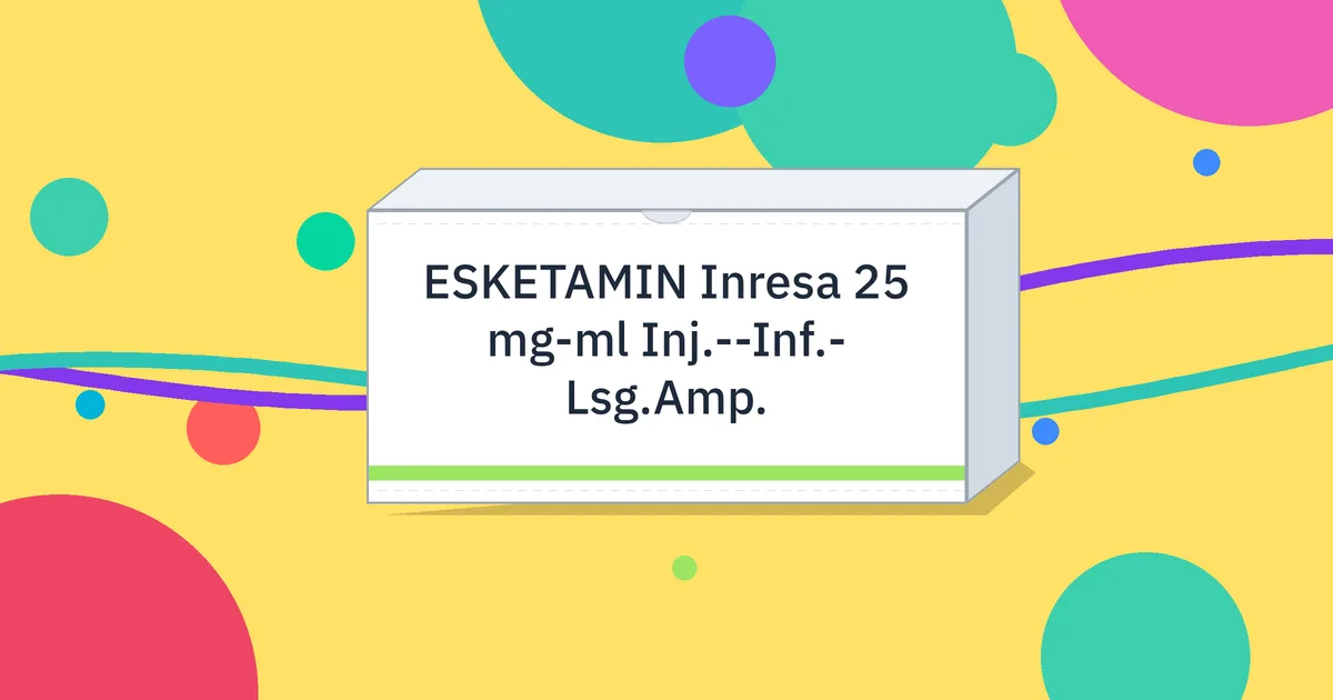 Symbolbild: Packung mit der Aufschrift ESKETAMIN Inresa 25 mg-ml Inj.--Inf.-Lsg.Amp. (PZN 16021197) – Verfügbarkeit und Bezug in Apotheken in Frankfurt am Main