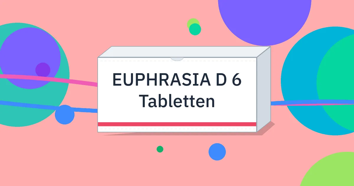 Symbolbild: Packung mit der Aufschrift EUPHRASIA D 6 Tabletten (PZN 02630136) – Verfügbarkeit und Bezug in Apotheken in Frankfurt am Main