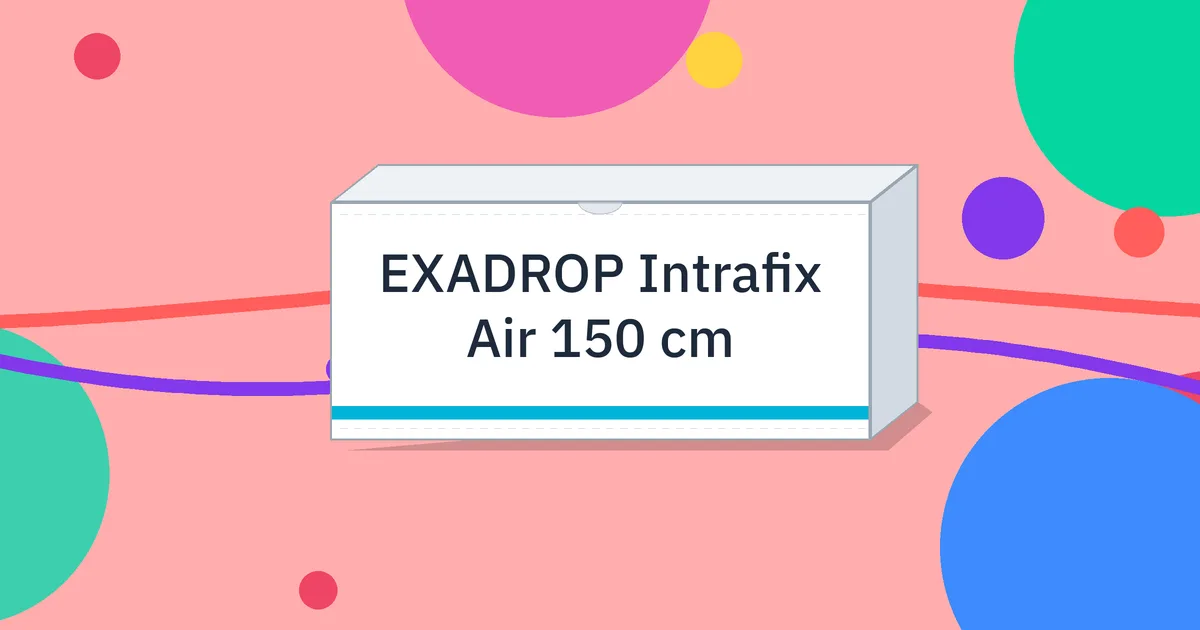 Symbolbild: Packung mit der Aufschrift EXADROP Intrafix Air 150 cm (PZN 12434005) – Verfügbarkeit und Bezug in Apotheken in Frankfurt am Main