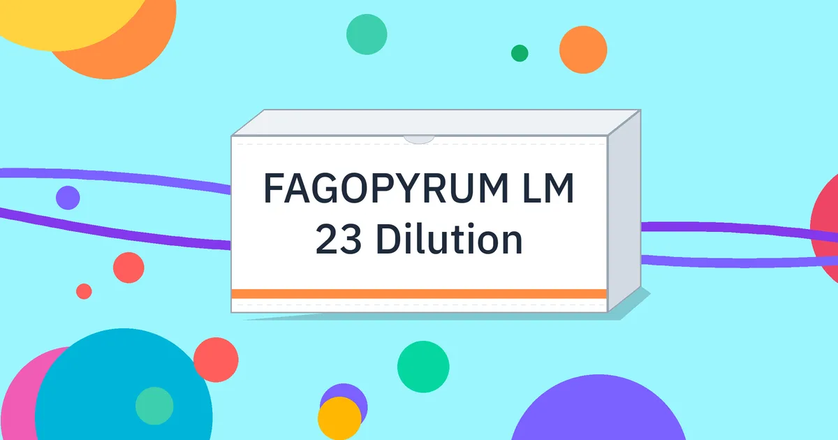 Symbolbild: Packung mit der Aufschrift FAGOPYRUM LM 23 Dilution (PZN 13486636) – Verfügbarkeit und Bezug in Apotheken in Frankfurt am Main