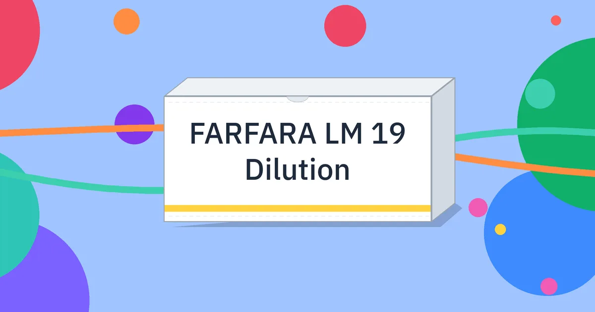 Symbolbild: Packung mit der Aufschrift FARFARA LM 19 Dilution (PZN 13487506) – Verfügbarkeit und Bezug in Apotheken in Frankfurt am Main