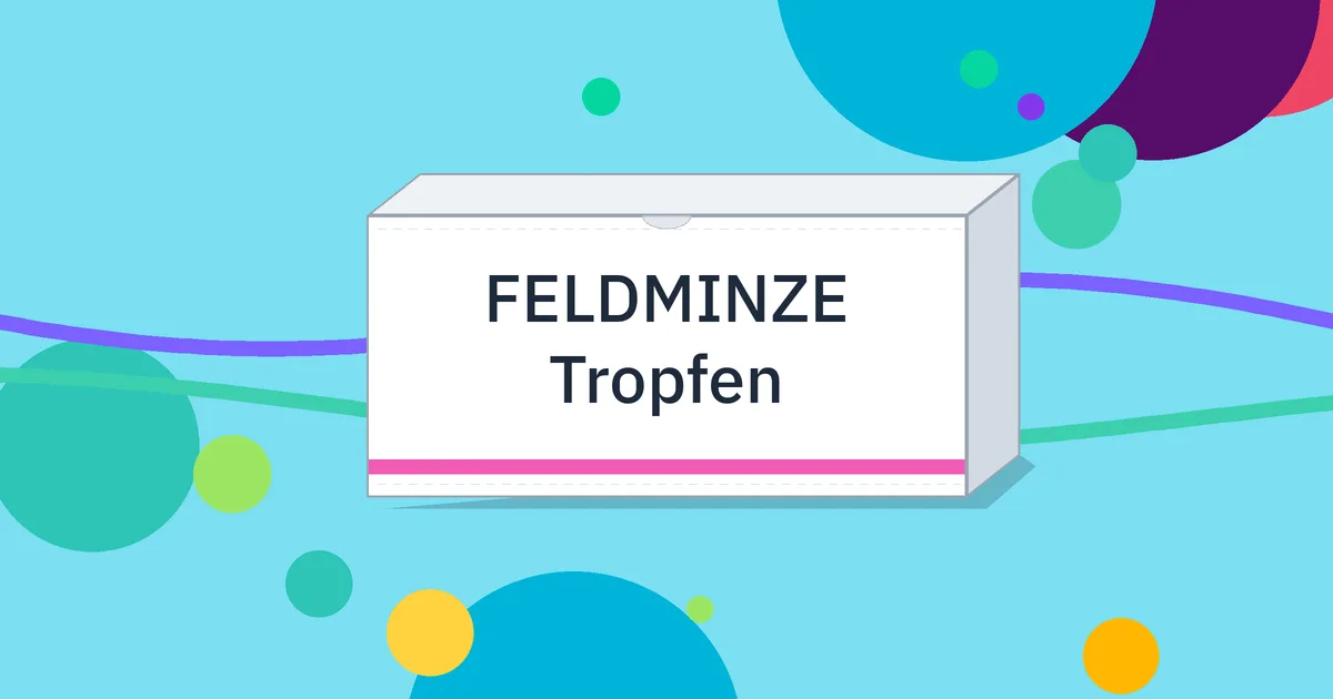 Symbolbild: Packung mit der Aufschrift FELDMINZE Tropfen (PZN 19141335) – Verfügbarkeit und Bezug in Apotheken in Frankfurt am Main
