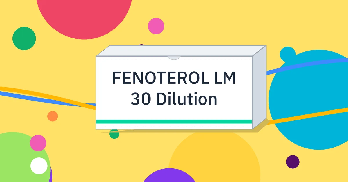 Symbolbild: Packung mit der Aufschrift FENOTEROL LM 30 Dilution (PZN 12847322) – Verfügbarkeit und Bezug in Apotheken in Frankfurt am Main