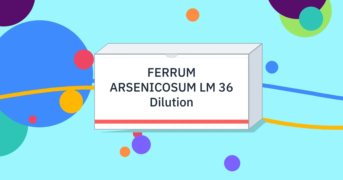 Symbolbild: Packung mit der Aufschrift FERRUM ARSENICOSUM LM 36 Dilution (PZN 12847718) – Verfügbarkeit und Bezug in Apotheken in Frankfurt am Main