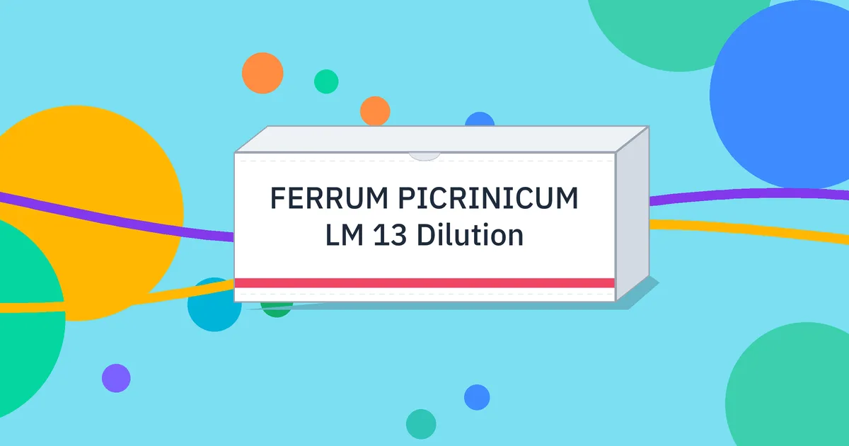 Symbolbild: Packung mit der Aufschrift FERRUM PICRINICUM LM 13 Dilution (PZN 12852553) – Verfügbarkeit und Bezug in Apotheken in Frankfurt am Main