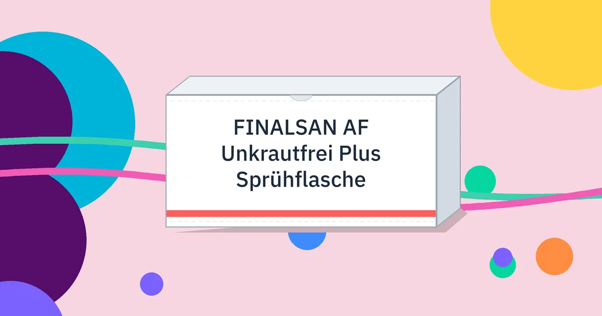 Symbolbild: Packung mit der Aufschrift FINALSAN AF Unkrautfrei Plus Sprühflasche (PZN 07350387) – Verfügbarkeit und Bezug in Apotheken in Frankfurt am Main