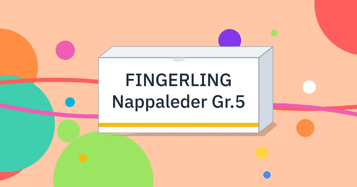 Symbolbild: Packung mit der Aufschrift FINGERLING Nappaleder Gr.5 (PZN 01726756) – Verfügbarkeit und Bezug in Apotheken in Frankfurt am Main