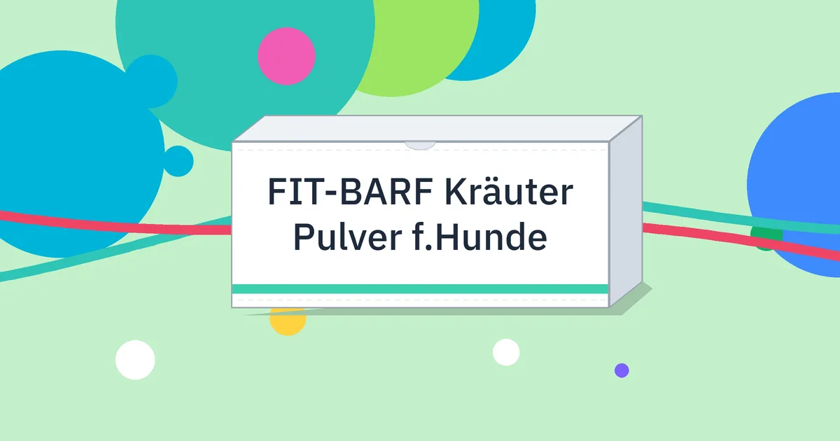 Symbolbild: Packung mit der Aufschrift FIT-BARF Kräuter Pulver f.Hunde (PZN 16007783) – Verfügbarkeit und Bezug in Apotheken in Frankfurt am Main