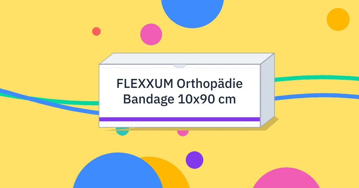 Symbolbild: Packung mit der Aufschrift FLEXXUM Orthopädie Bandage 10x90 cm (PZN 01317555) – Verfügbarkeit und Bezug in Apotheken in Frankfurt am Main