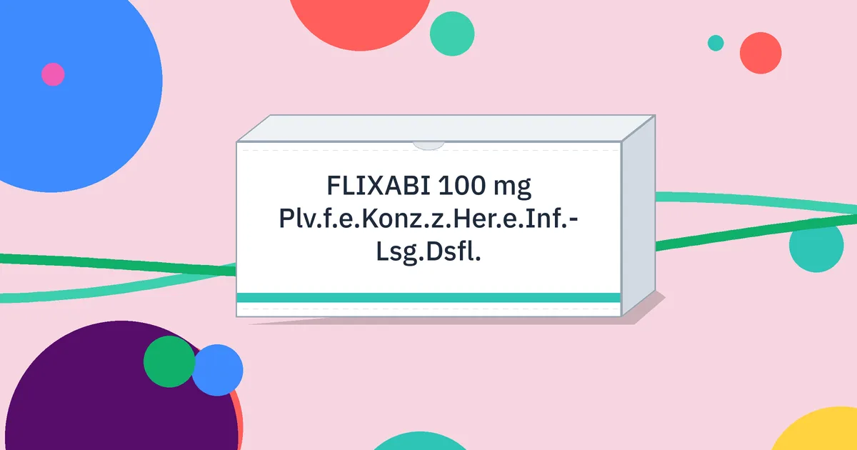 Symbolbild: Packung mit der Aufschrift FLIXABI 100 mg Plv.f.e.Konz.z.Her.e.Inf.-Lsg.Dsfl. (PZN 18233101) – Verfügbarkeit und Bezug in Apotheken in Frankfurt am Main