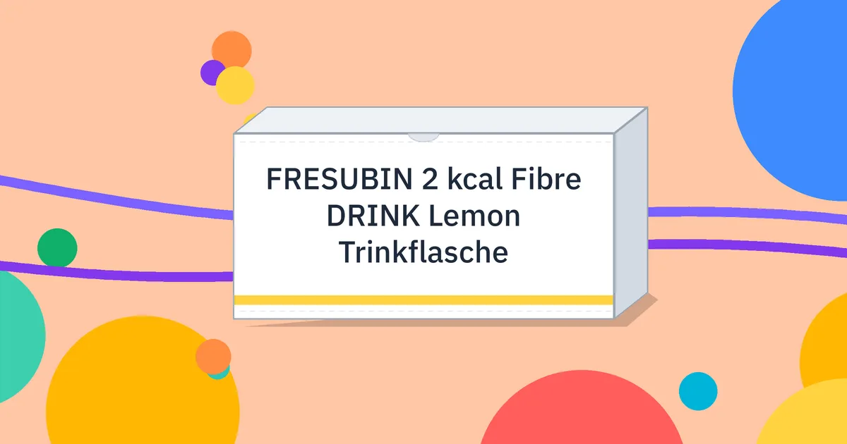 Symbolbild: Packung mit der Aufschrift FRESUBIN 2 kcal Fibre DRINK Lemon Trinkflasche (PZN 09619942) – Verfügbarkeit und Bezug in Apotheken in Frankfurt am Main