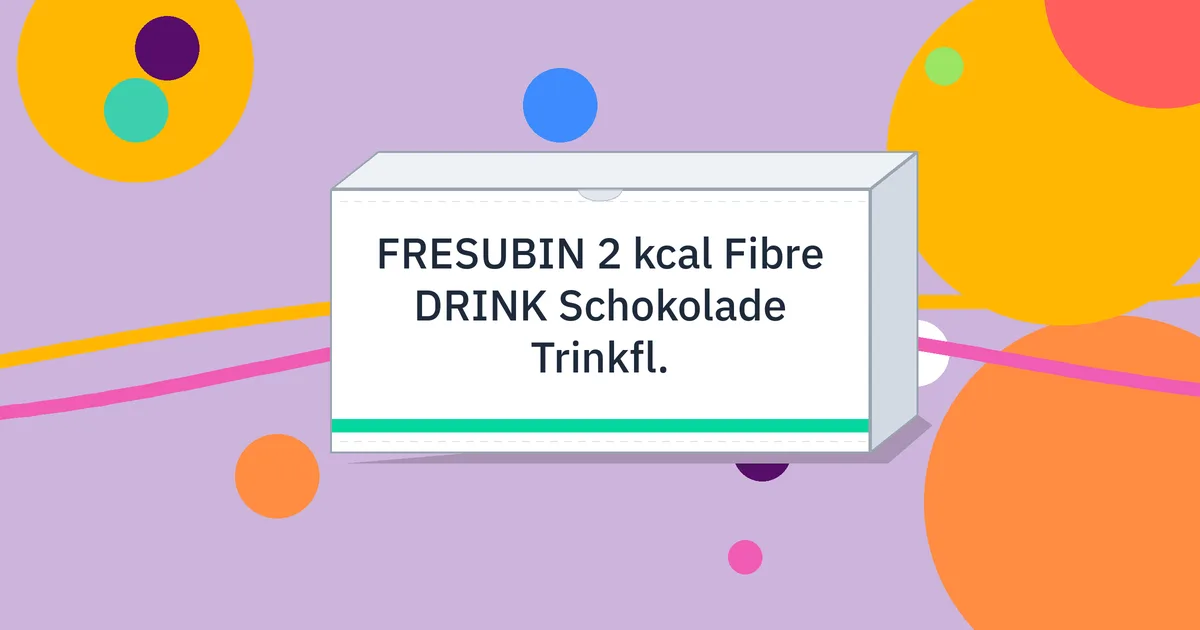 Symbolbild: Packung mit der Aufschrift FRESUBIN 2 kcal Fibre DRINK Schokolade Trinkfl. (PZN 18789815) – Verfügbarkeit und Bezug in Apotheken in Frankfurt am Main