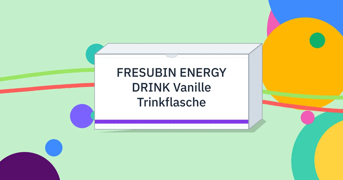 Symbolbild: Packung mit der Aufschrift FRESUBIN ENERGY DRINK Vanille Trinkflasche (PZN 10134204) – Verfügbarkeit und Bezug in Apotheken in Frankfurt am Main