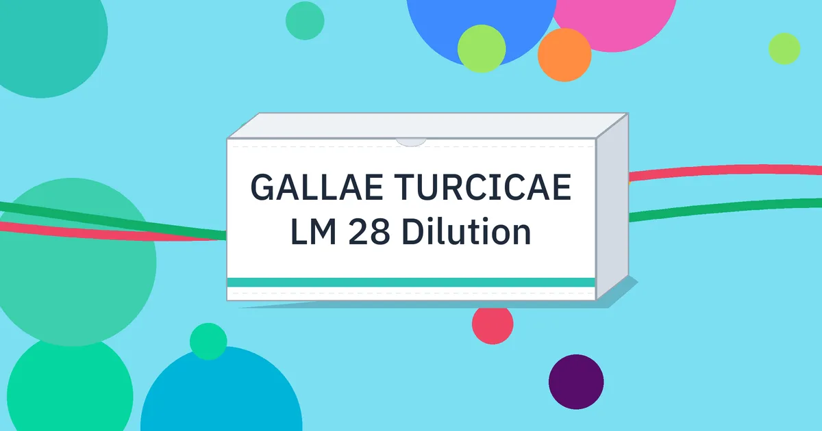 Symbolbild: Packung mit der Aufschrift GALLAE TURCICAE LM 28 Dilution (PZN 13498243) – Verfügbarkeit und Bezug in Apotheken in Frankfurt am Main