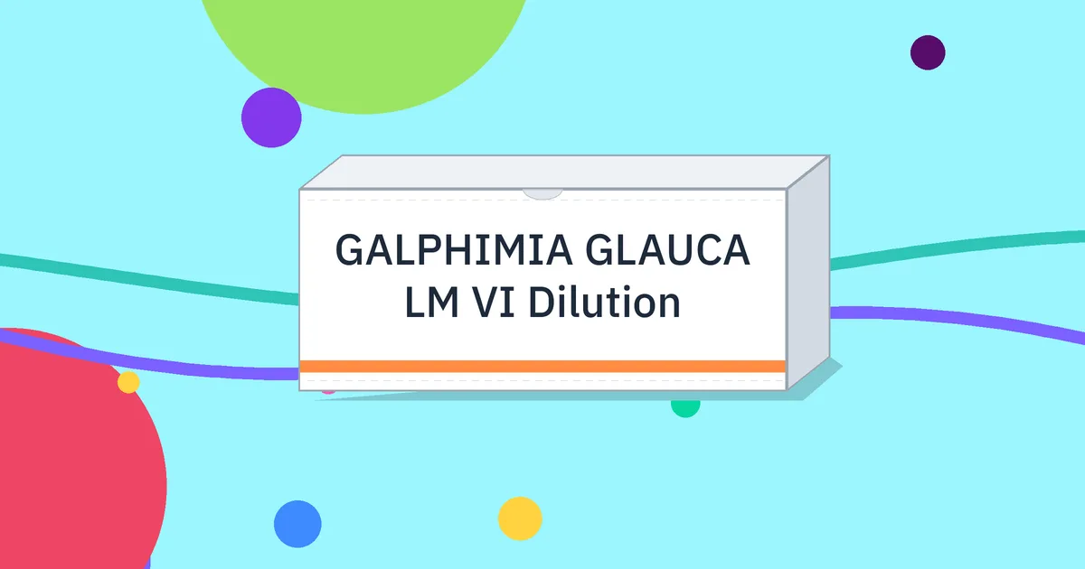 Symbolbild: Packung mit der Aufschrift GALPHIMIA GLAUCA LM VI Dilution (PZN 04494789) – Verfügbarkeit und Bezug in Apotheken in Frankfurt am Main