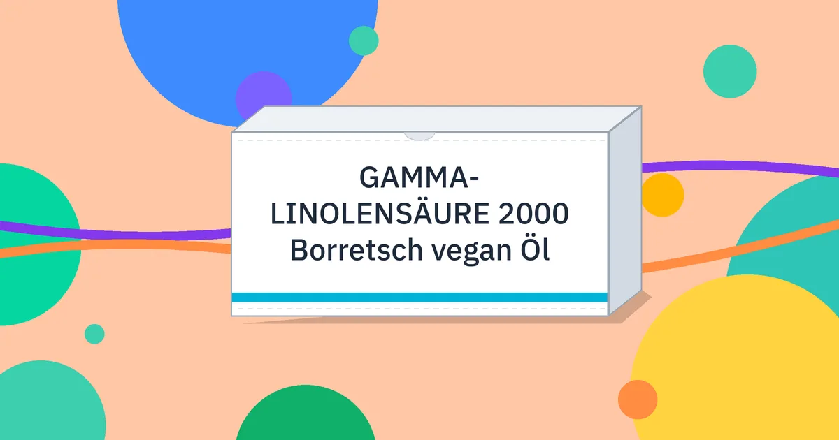 Symbolbild: Packung mit der Aufschrift GAMMA-LINOLENSÄURE 2000 Borretsch vegan Öl (PZN 18789117) – Verfügbarkeit und Bezug in Apotheken in Frankfurt am Main