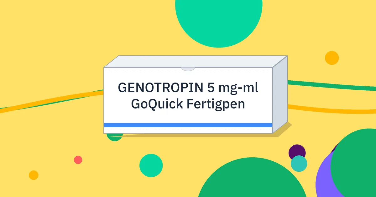 Symbolbild: Packung mit der Aufschrift GENOTROPIN 5 mg-ml GoQuick Fertigpen (PZN 10792893) – Verfügbarkeit und Bezug in Apotheken in Frankfurt am Main