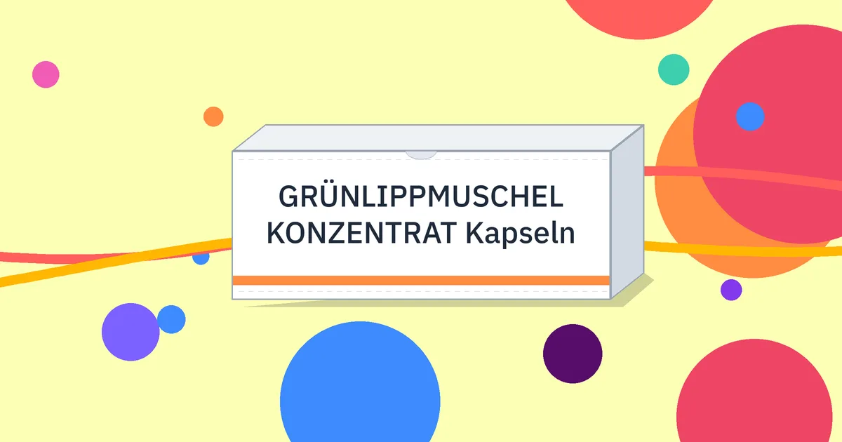 Symbolbild: Packung mit der Aufschrift GRÜNLIPPMUSCHEL KONZENTRAT Kapseln (PZN 01794864) – Verfügbarkeit und Bezug in Apotheken in Frankfurt am Main