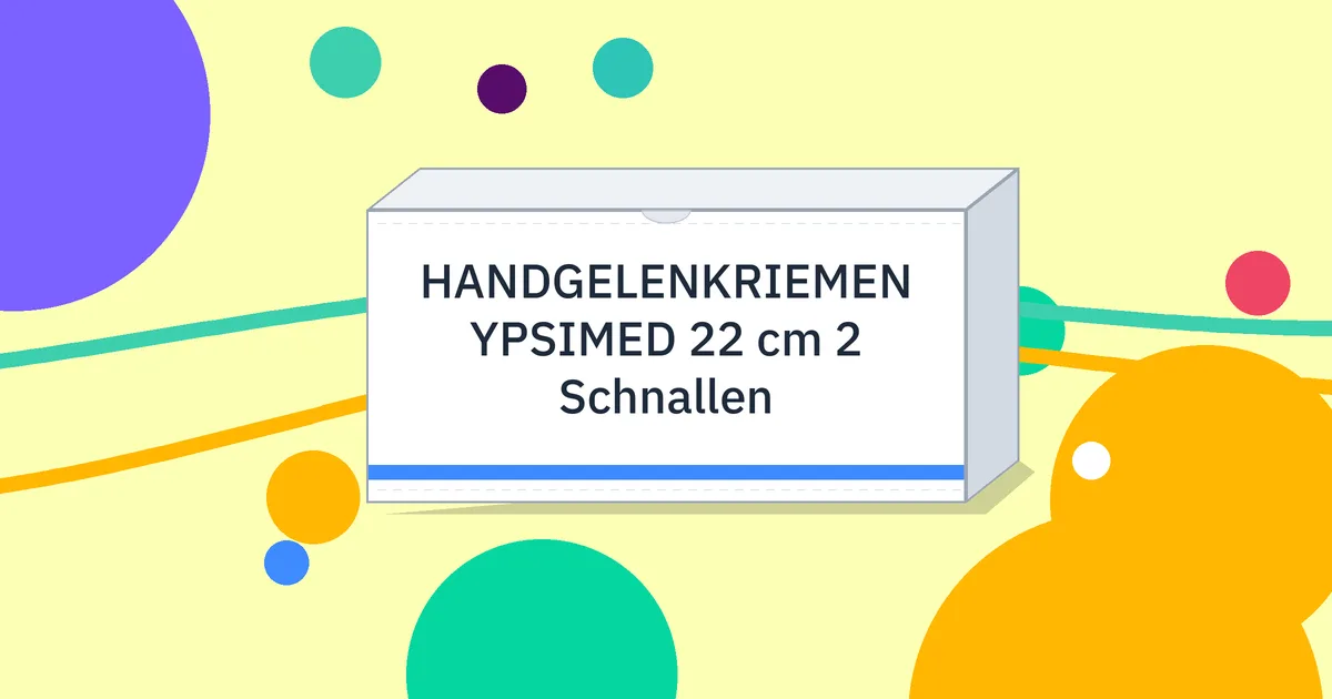 Symbolbild: Packung mit der Aufschrift HANDGELENKRIEMEN YPSIMED 22 cm 2 Schnallen (PZN 04990494) – Verfügbarkeit und Bezug in Apotheken in Frankfurt am Main