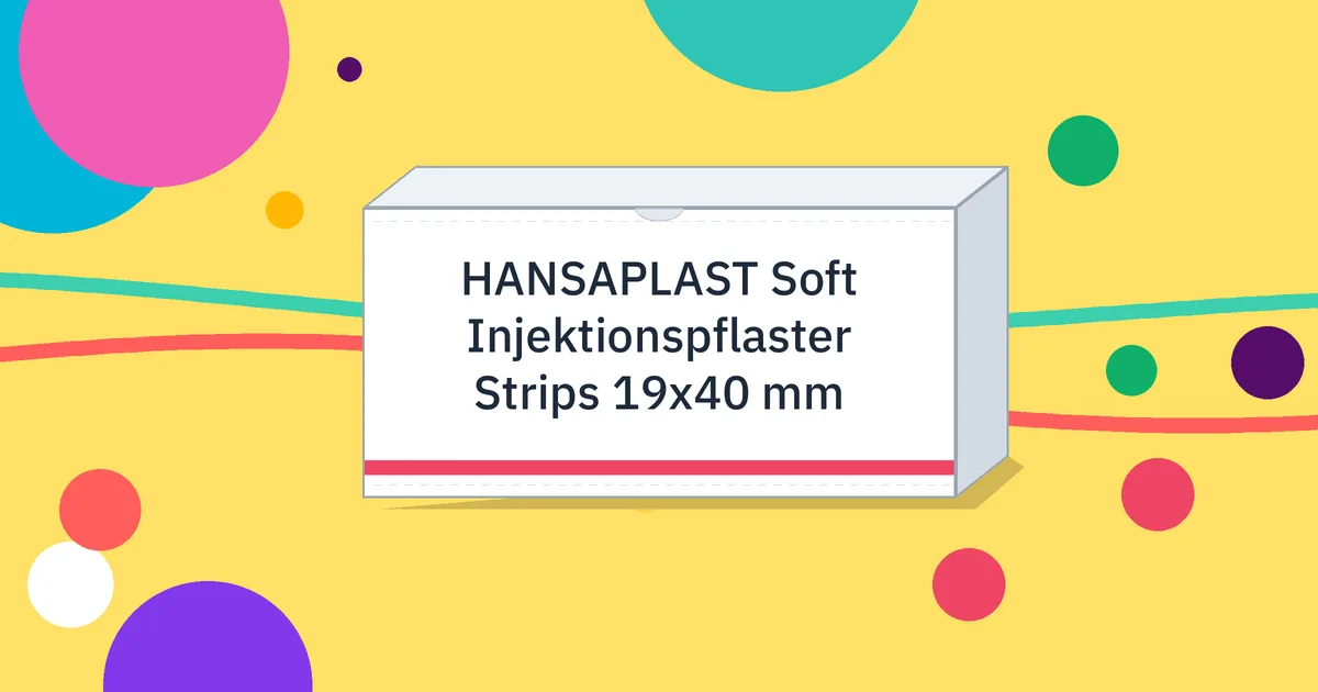 Symbolbild: Packung mit der Aufschrift HANSAPLAST Soft Injektionspflaster Strips 19x40 mm (PZN 00757967) – Verfügbarkeit und Bezug in Apotheken in Frankfurt am Main