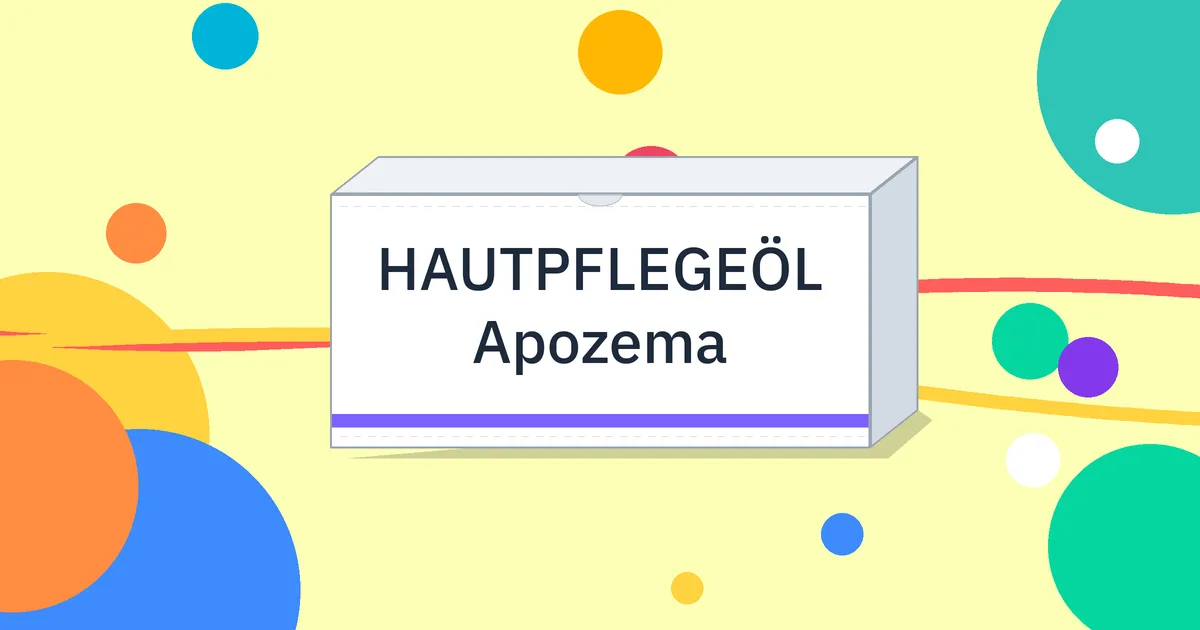 Symbolbild: Packung mit der Aufschrift HAUTPFLEGEÖL Apozema (PZN 04036503) – Verfügbarkeit und Bezug in Apotheken in Frankfurt am Main