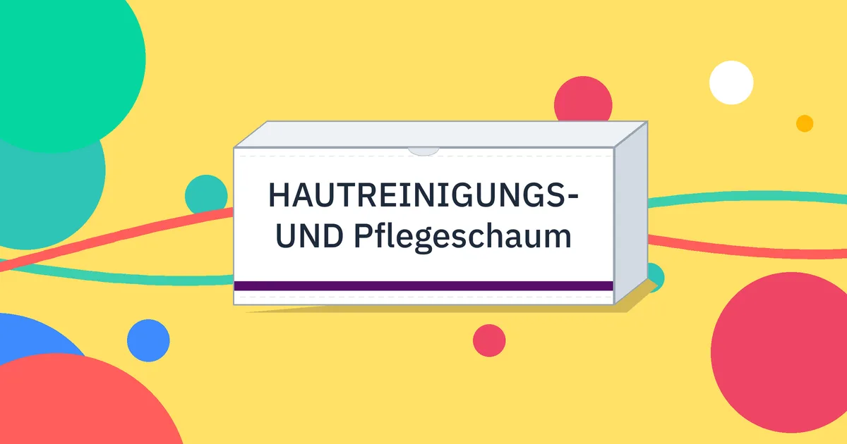 Symbolbild: Packung mit der Aufschrift HAUTREINIGUNGS- UND Pflegeschaum (PZN 20649949) – Verfügbarkeit und Bezug in Apotheken in Frankfurt am Main