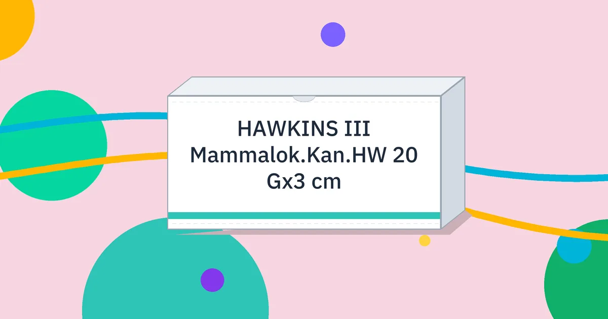 Symbolbild: Packung mit der Aufschrift HAWKINS III Mammalok.Kan.HW 20 Gx3 cm (PZN 04501673) – Verfügbarkeit und Bezug in Apotheken in Frankfurt am Main