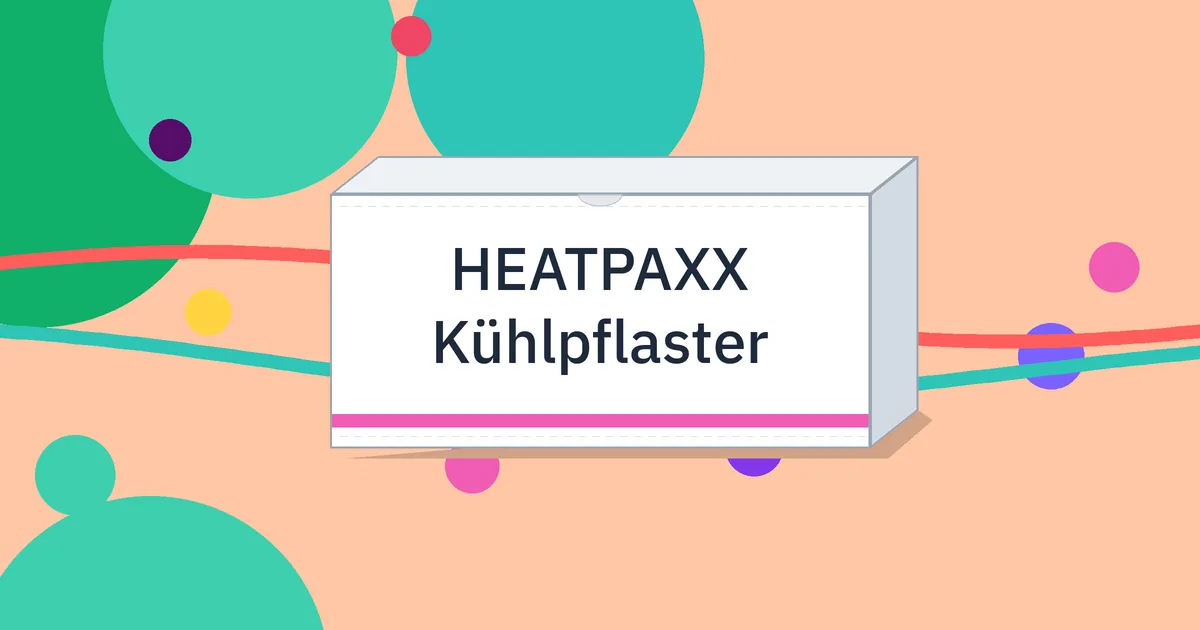 Symbolbild: Packung mit der Aufschrift HEATPAXX Kühlpflaster (PZN 11222206) – Verfügbarkeit und Bezug in Apotheken in Frankfurt am Main