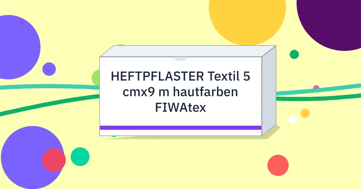 Symbolbild: Packung mit der Aufschrift HEFTPFLASTER Textil 5 cmx9 m hautfarben FIWAtex (PZN 13827942) – Verfügbarkeit und Bezug in Apotheken in Frankfurt am Main