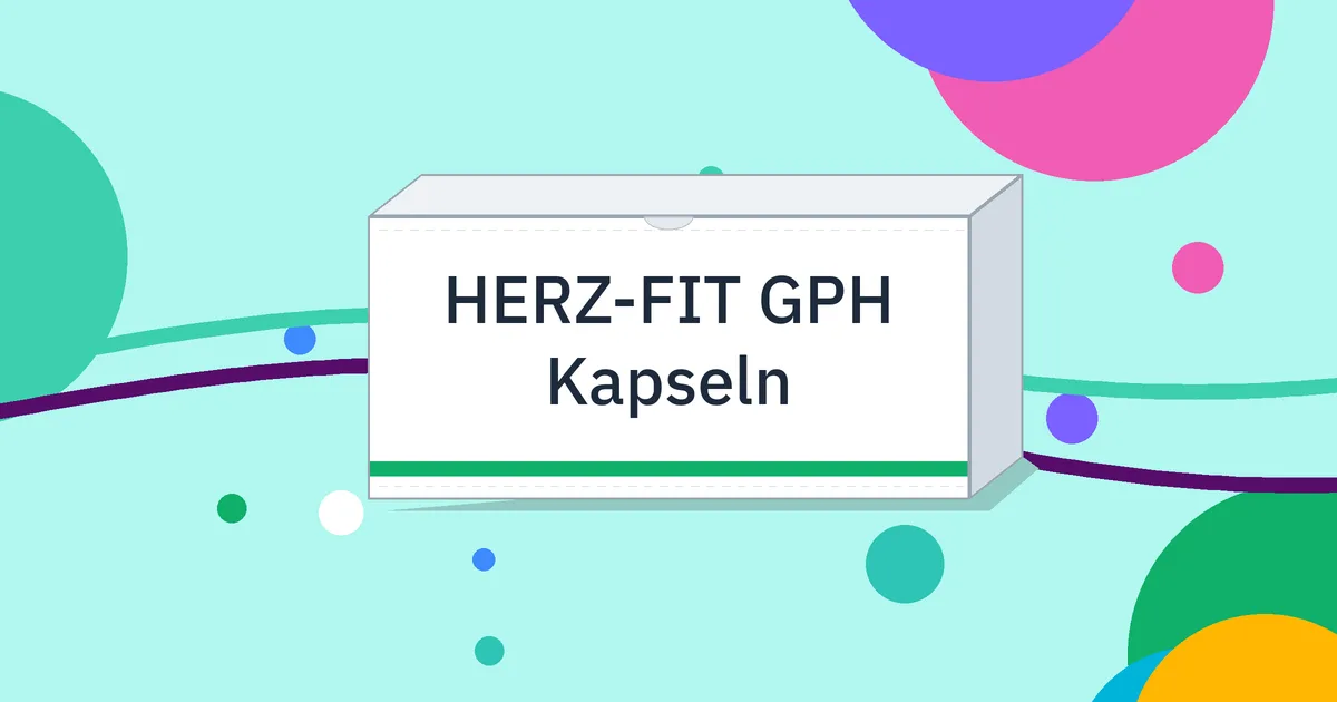 Symbolbild: Packung mit der Aufschrift HERZ-FIT GPH Kapseln (PZN 00960214) – Verfügbarkeit und Bezug in Apotheken in Frankfurt am Main