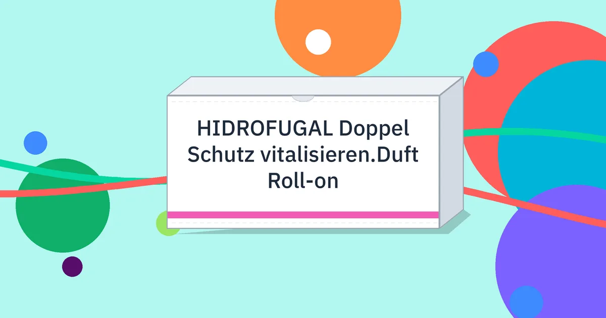 Symbolbild: Packung mit der Aufschrift HIDROFUGAL Doppel Schutz vitalisieren.Duft Roll-on (PZN 16618386) – Verfügbarkeit und Bezug in Apotheken in Frankfurt am Main