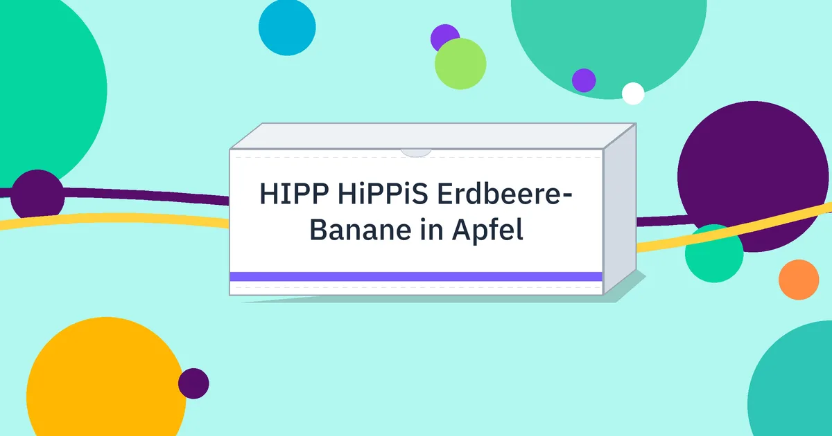 Symbolbild: Packung mit der Aufschrift HIPP HiPPiS Erdbeere-Banane in Apfel (PZN 12658644) – Verfügbarkeit und Bezug in Apotheken in Frankfurt am Main