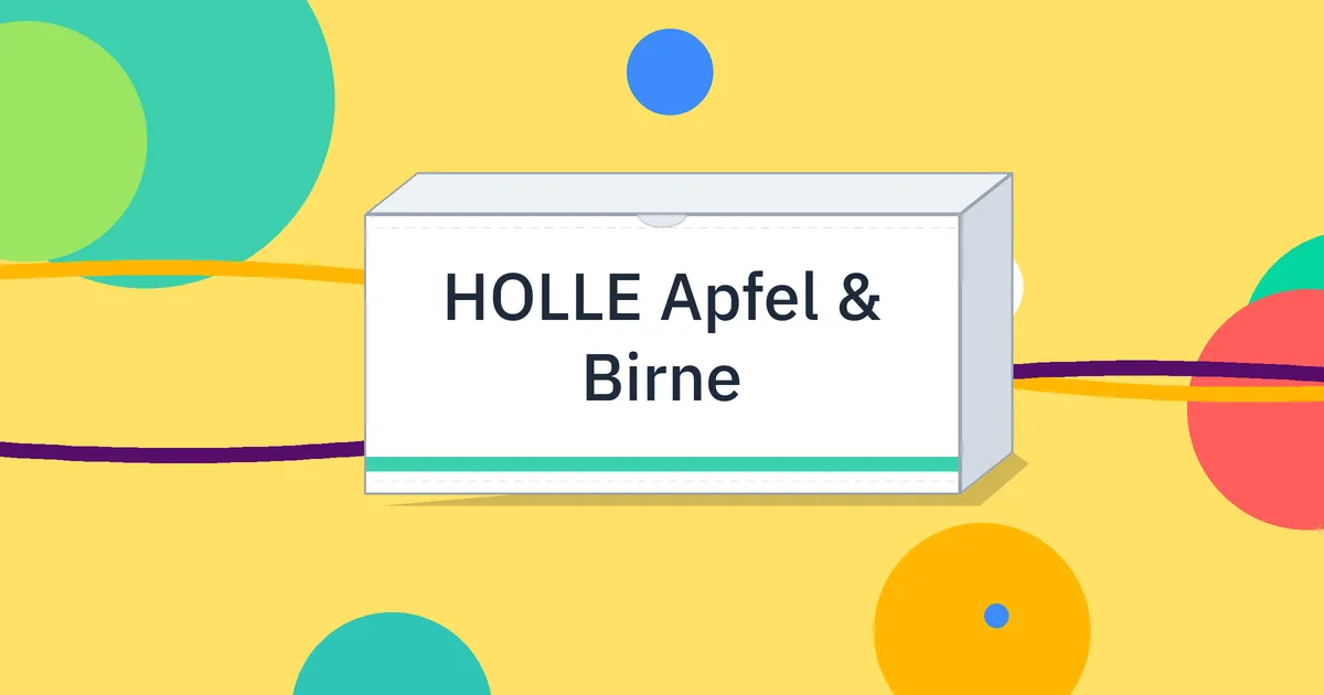 Symbolbild: Packung mit der Aufschrift HOLLE Apfel & Birne (PZN 02567969) – Verfügbarkeit und Bezug in Apotheken in Frankfurt am Main