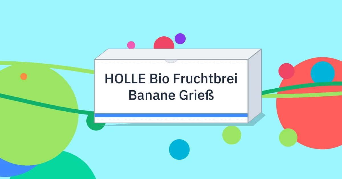 Symbolbild: Packung mit der Aufschrift HOLLE Bio Fruchtbrei Banane Grieß (PZN 11137185) – Verfügbarkeit und Bezug in Apotheken in Frankfurt am Main