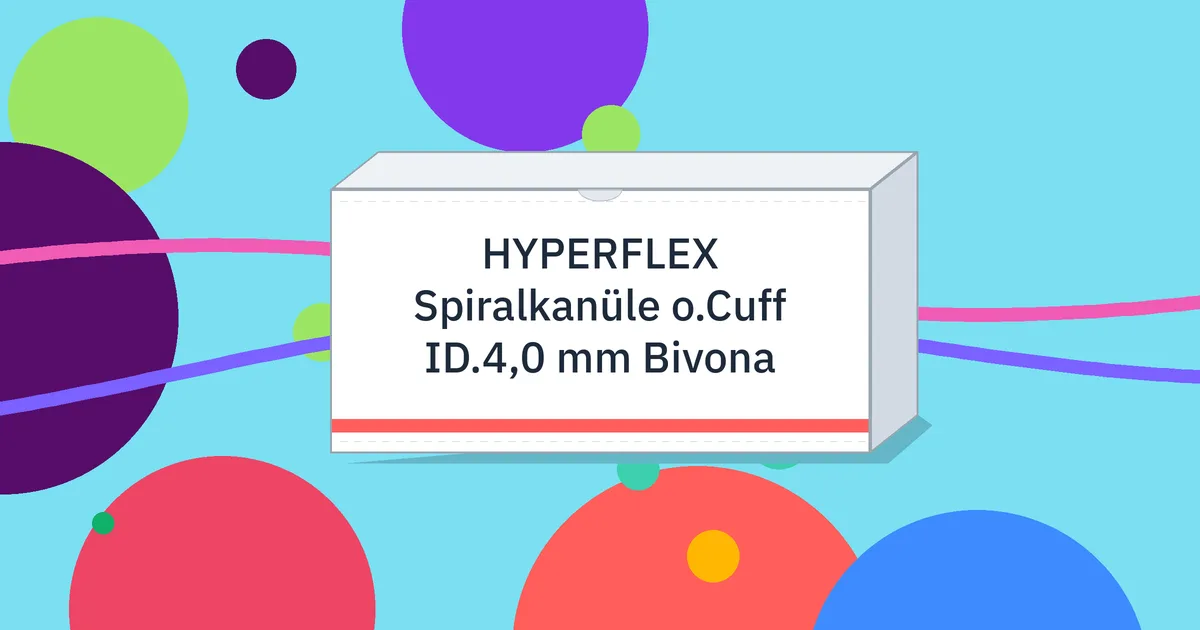 Symbolbild: Packung mit der Aufschrift HYPERFLEX Spiralkanüle o.Cuff ID.4,0 mm Bivona (PZN 02254331) – Verfügbarkeit und Bezug in Apotheken in Frankfurt am Main