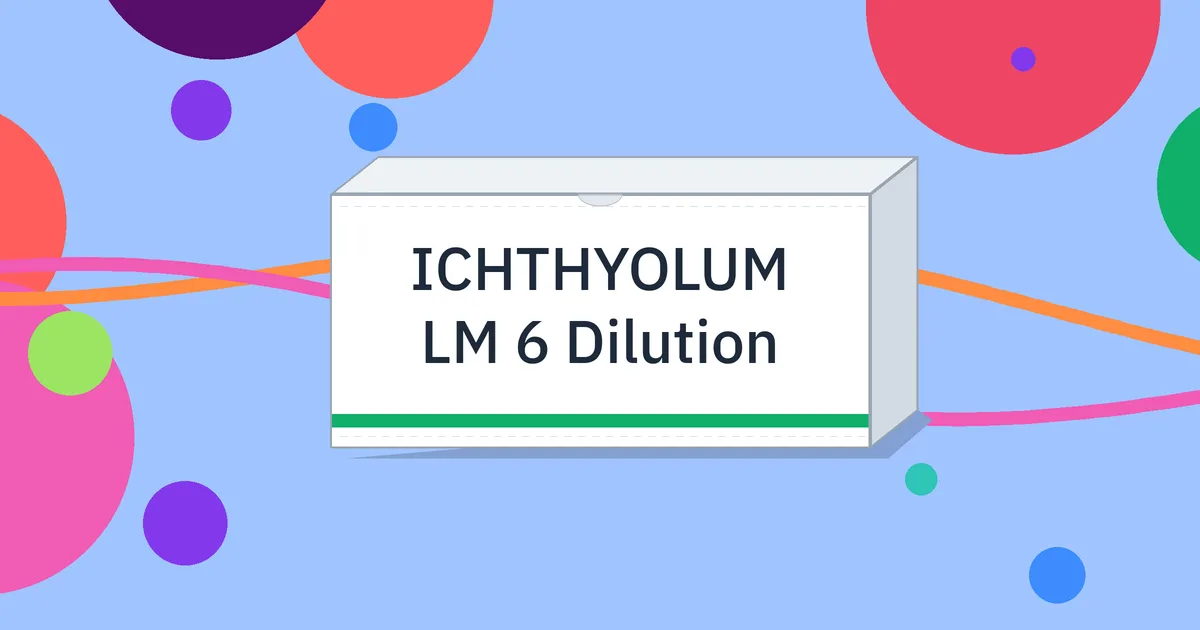 Symbolbild: Packung mit der Aufschrift ICHTHYOLUM LM 6 Dilution (PZN 13558531) – Verfügbarkeit und Bezug in Apotheken in Frankfurt am Main