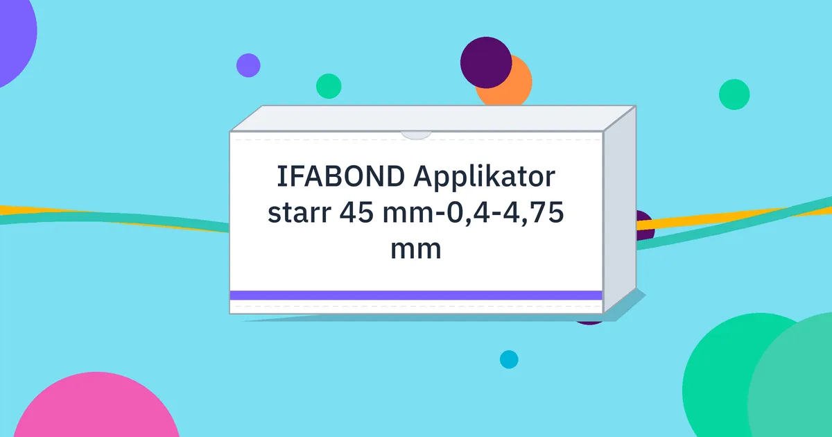 Symbolbild: Packung mit der Aufschrift IFABOND Applikator starr 45 mm-0,4-4,75 mm (PZN 19724864) – Verfügbarkeit und Bezug in Apotheken in Frankfurt am Main