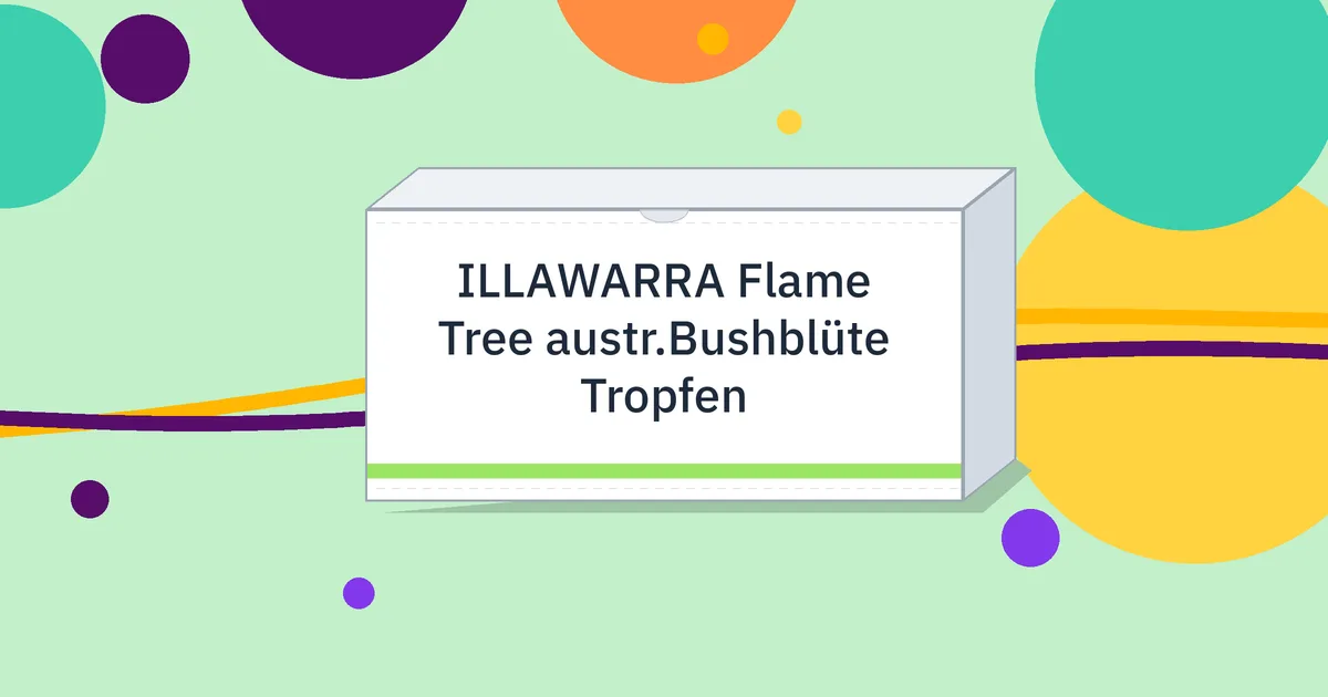 Symbolbild: Packung mit der Aufschrift ILLAWARRA Flame Tree austr.Bushblüte Tropfen (PZN 06126570) – Verfügbarkeit und Bezug in Apotheken in Frankfurt am Main
