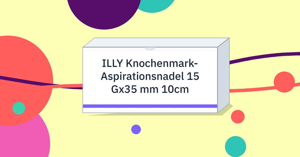 Symbolbild: Packung mit der Aufschrift ILLY Knochenmark-Aspirationsnadel 15 Gx35 mm 10cm (PZN 16362521) – Verfügbarkeit und Bezug in Apotheken in Frankfurt am Main