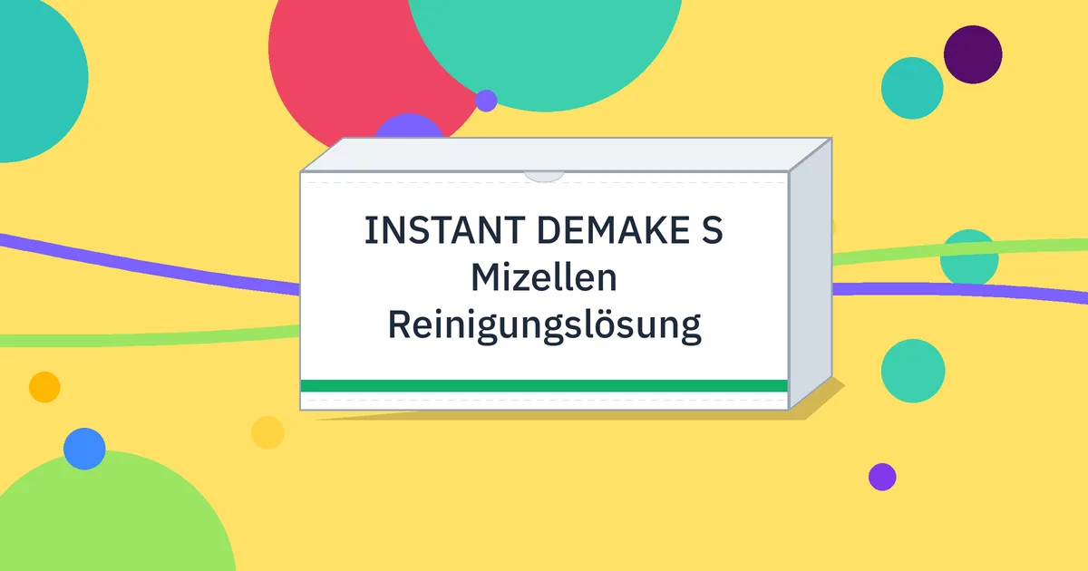 Symbolbild: Packung mit der Aufschrift INSTANT DEMAKE S Mizellen Reinigungslösung (PZN 11351292) – Verfügbarkeit und Bezug in Apotheken in Frankfurt am Main