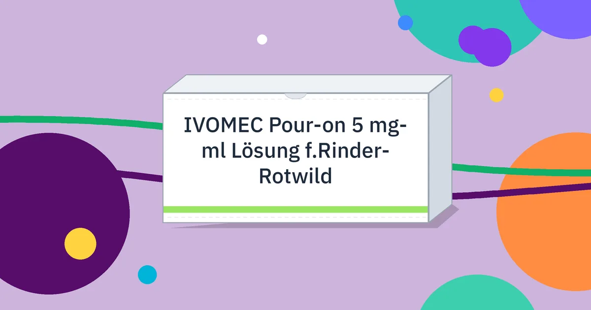 Symbolbild: Packung mit der Aufschrift IVOMEC Pour-on 5 mg-ml Lösung f.Rinder-Rotwild (PZN 07297291) – Verfügbarkeit und Bezug in Apotheken in Frankfurt am Main
