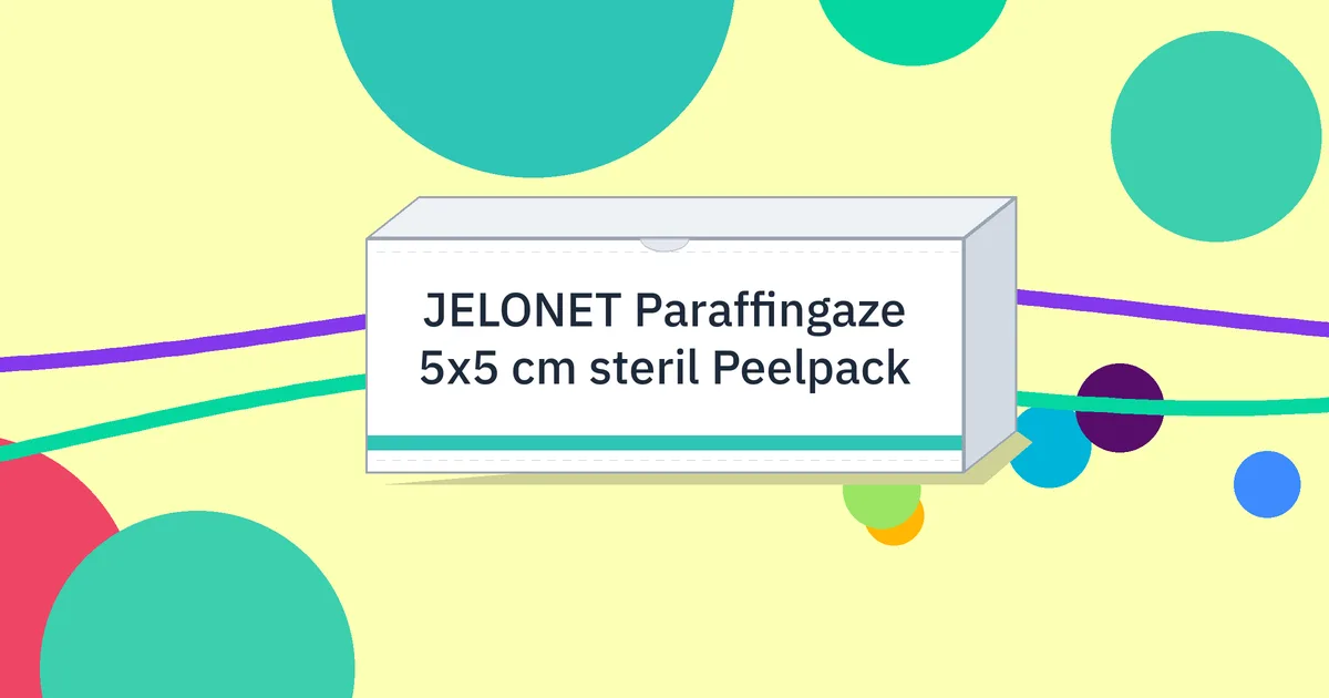 Symbolbild: Packung mit der Aufschrift JELONET Paraffingaze 5x5 cm steril Peelpack (PZN 13946730) – Verfügbarkeit und Bezug in Apotheken in Frankfurt am Main
