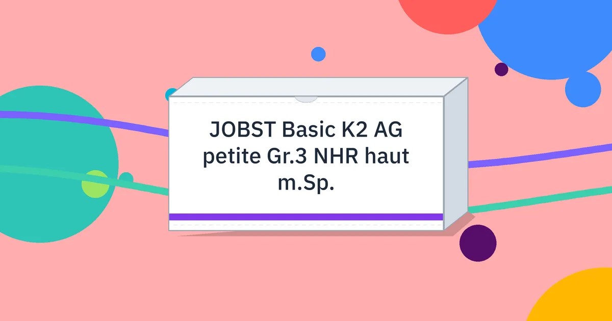 Symbolbild: Packung mit der Aufschrift JOBST Basic K2 AG petite Gr.3 NHR haut m.Sp. (PZN 13060156) – Verfügbarkeit und Bezug in Apotheken in Frankfurt am Main