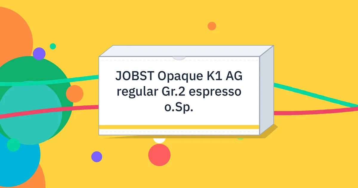 Symbolbild: Packung mit der Aufschrift JOBST Opaque K1 AG regular Gr.2 espresso o.Sp. (PZN 16267136) – Verfügbarkeit und Bezug in Apotheken in Frankfurt am Main